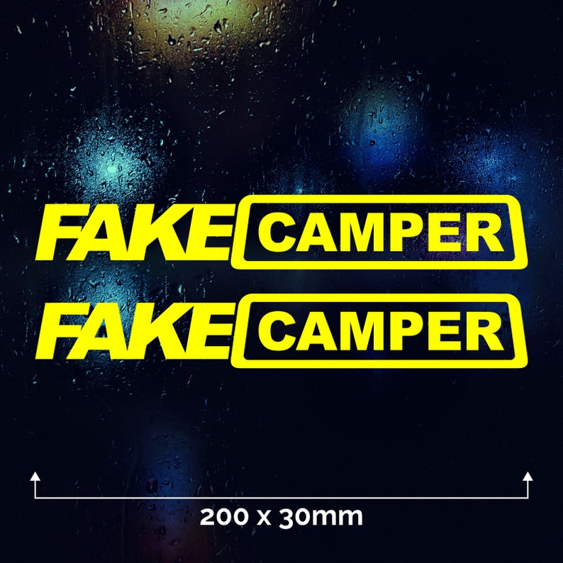 2 X FAKE CAMPER Car Sticker Vinyl Decal Funny Bumper Window VW | Etsy