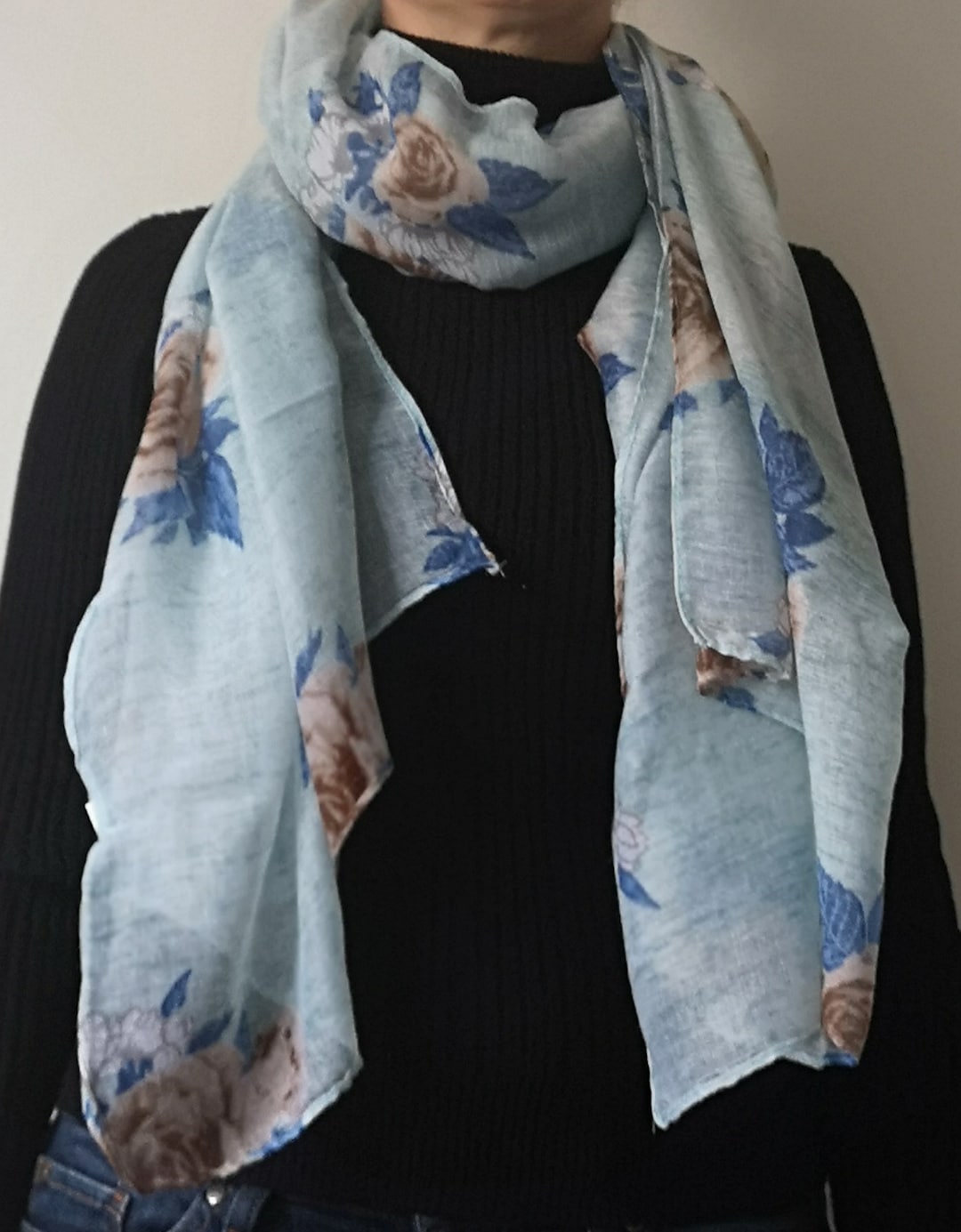 Blue Floral Shawl - Etsy