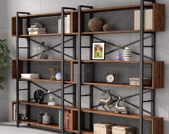 Theroux vintage industrial etagere bookcase store