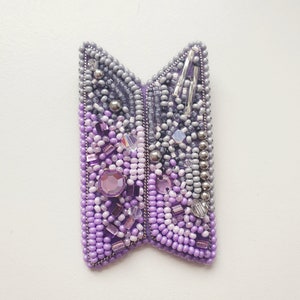 Handmade BTS Logo Seed Beaded Brooch | BTS Army Pin in Black and Purple ...