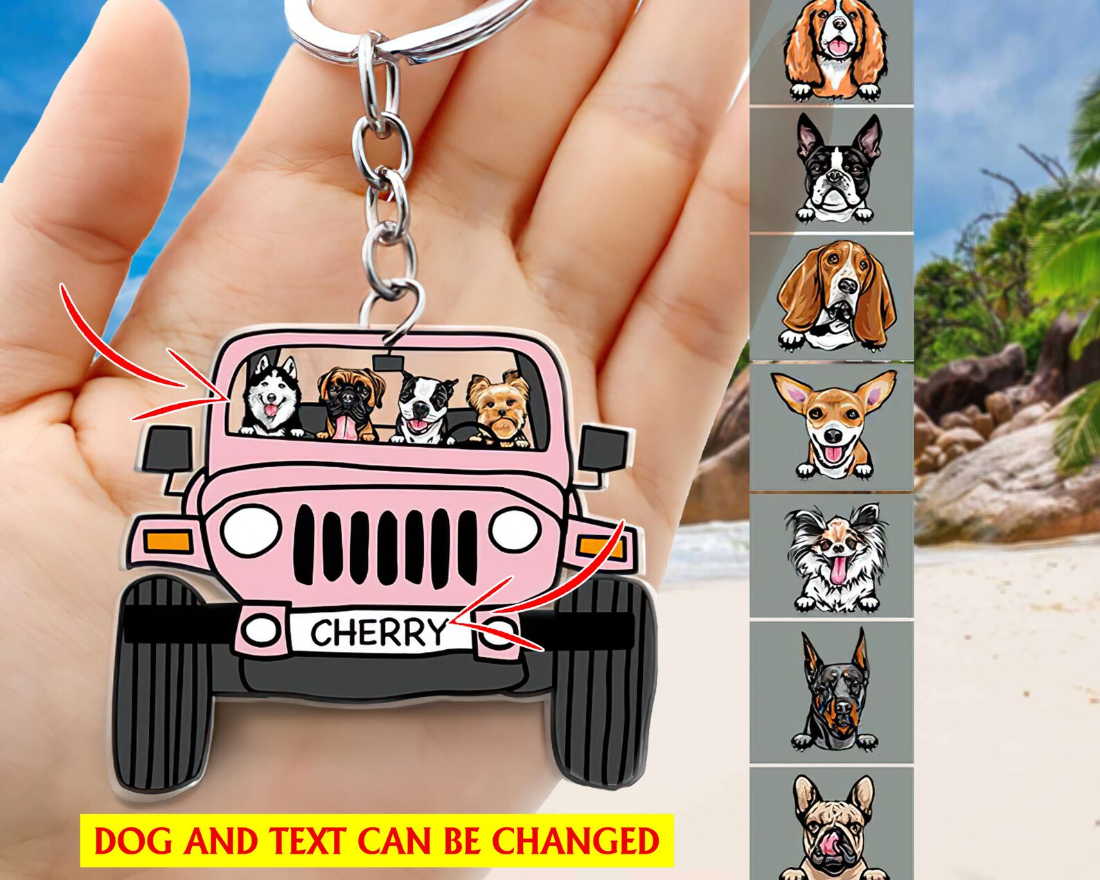 Custom Pet Dog Acrylic Keychain Dog Keychain Cute | Etsy