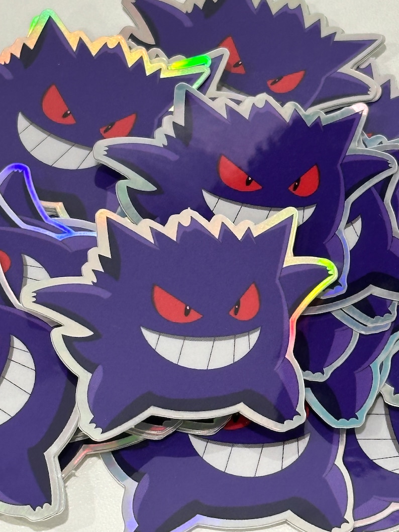 Gengar Holographic Sticker - Etsy