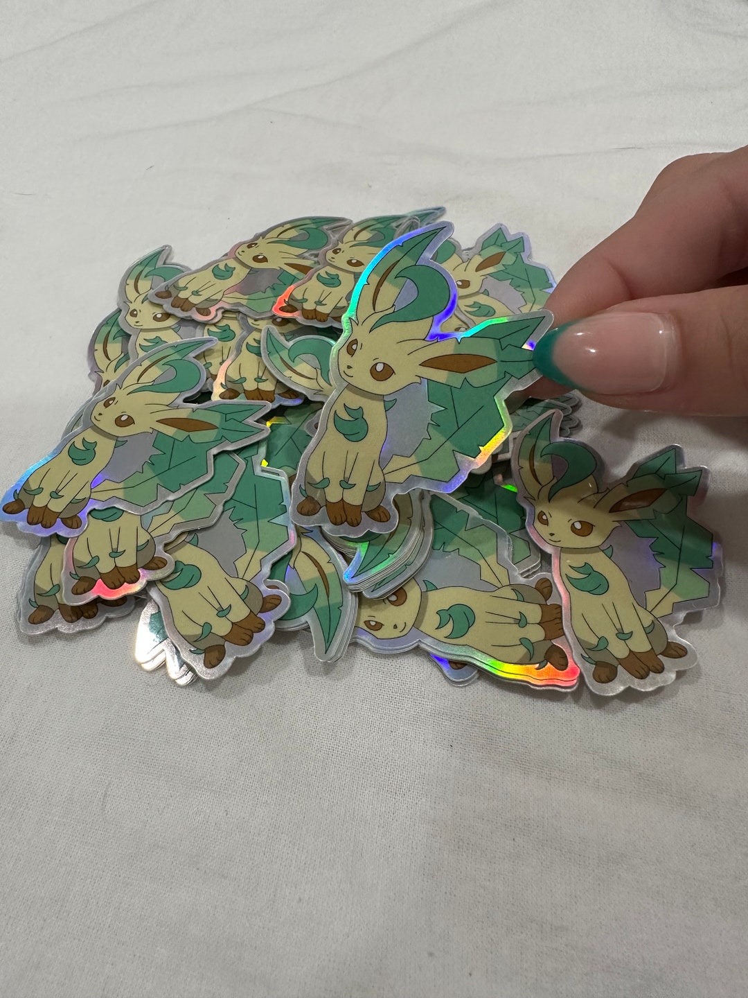 Leafeon Holographic Sticker - Etsy
