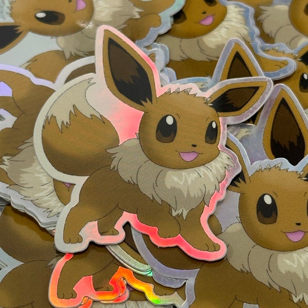 Holographic Eevee Sticker - Etsy