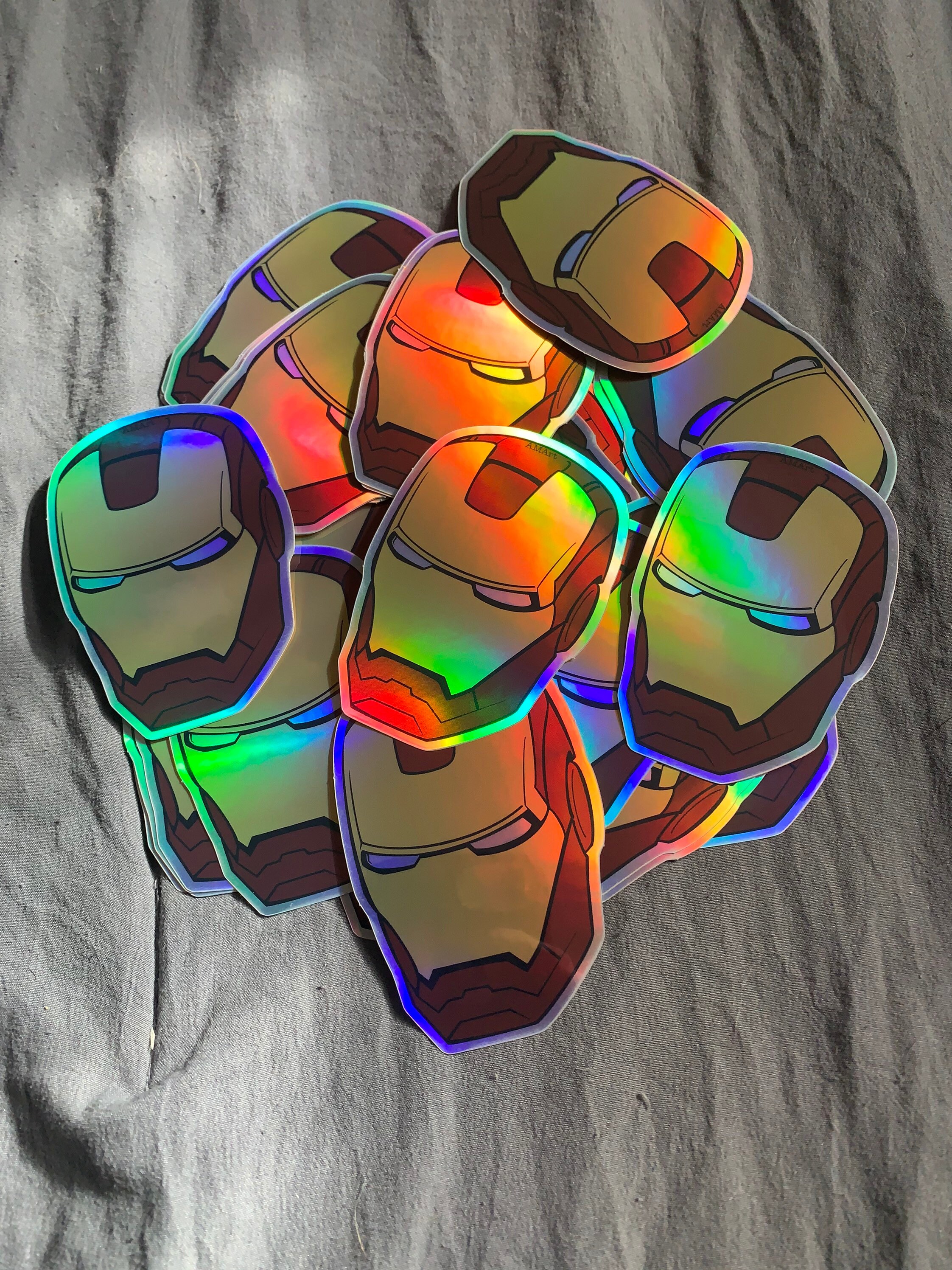 Iron Man Holographic Sticker - Etsy