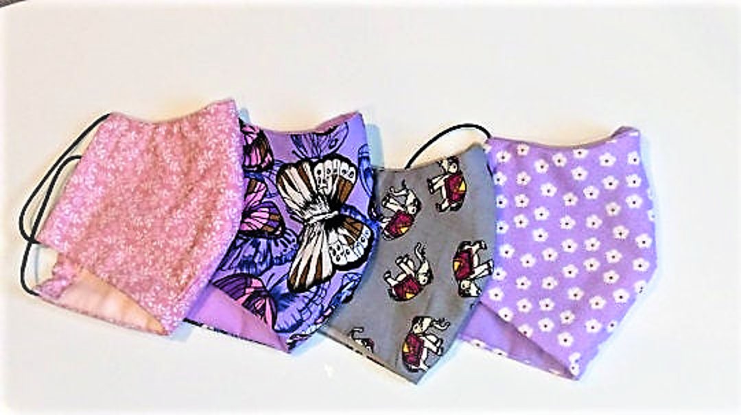 Quirky, Colourful 3 Layer Cotton Face Masks, Patterned Reusable Face ...