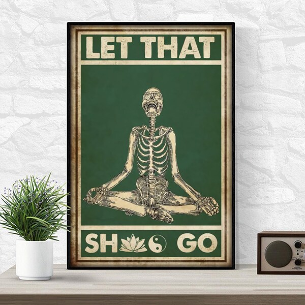 Skeleton Yoga Art - Etsy