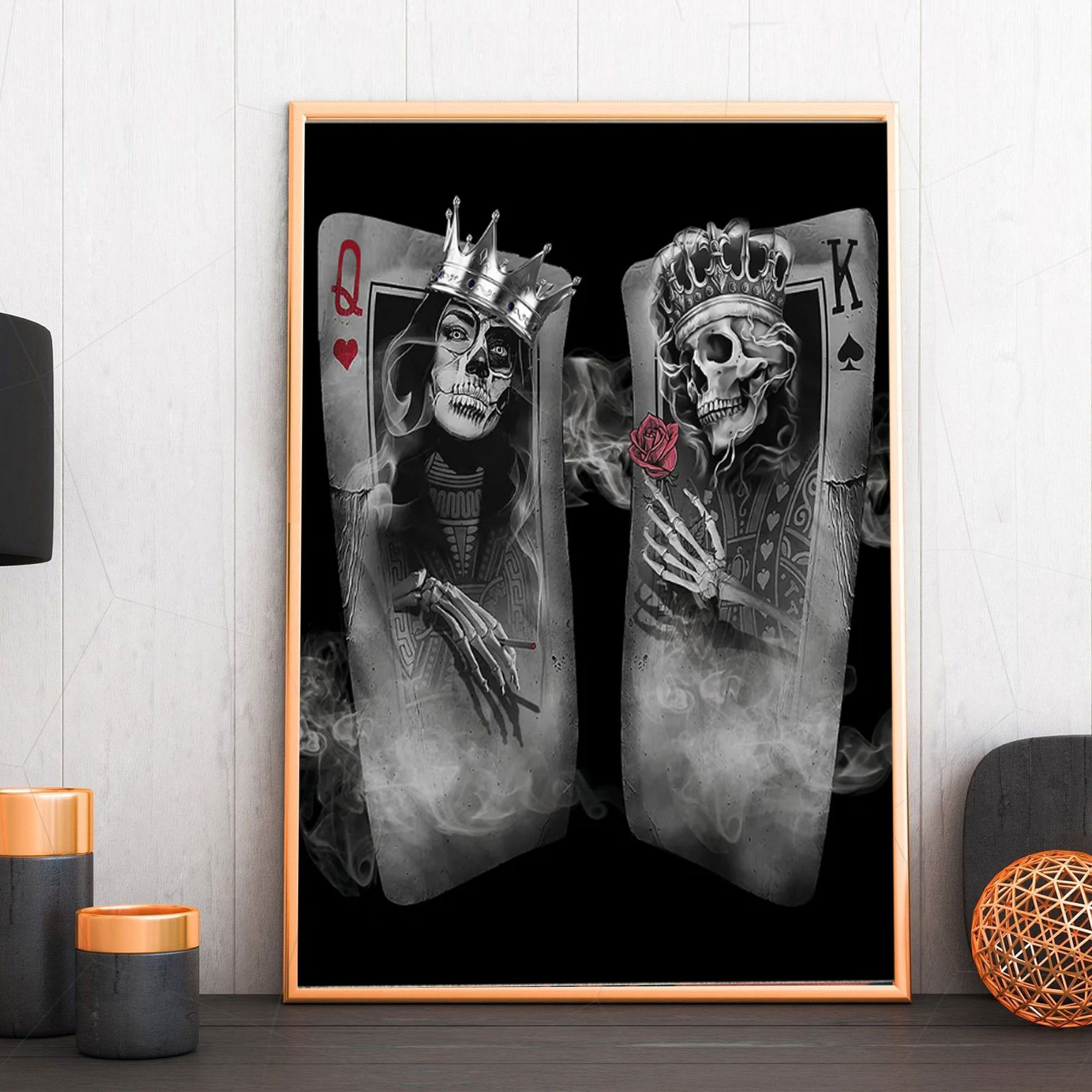 Quuen King Skeleton Card