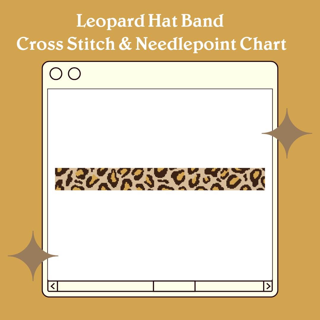 Leopard Print Hat Band Needlepoint Chart & Cross Stitch Pattern ...