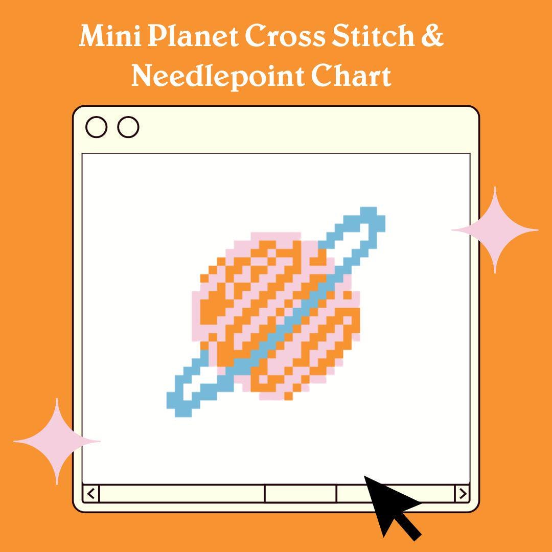Mini Planet Needlepoint Chart & Cross Stitch Pattern | Outer Space ...