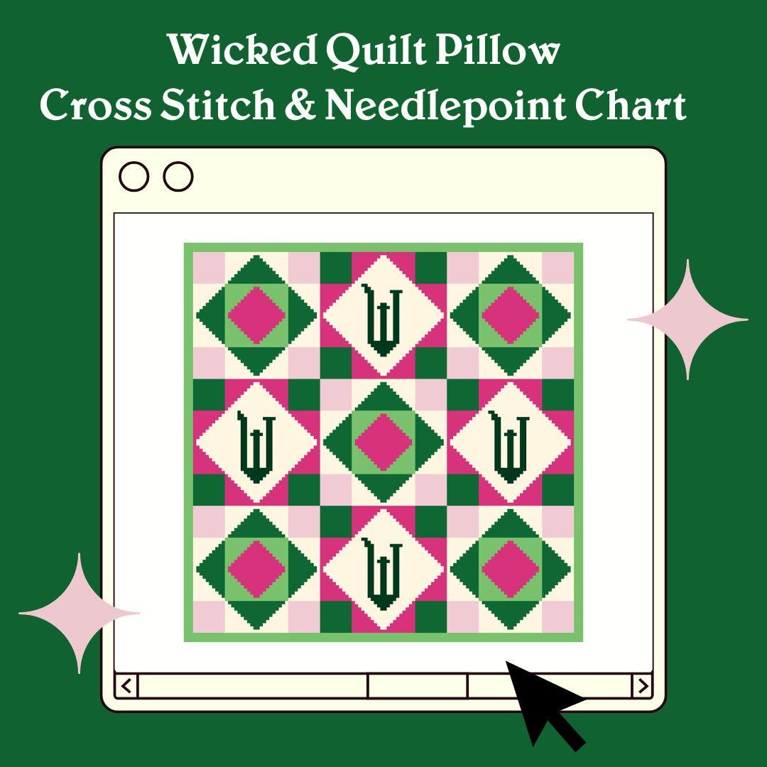 Wicked Needlepoint Chart & Cross Stitch Pattern | Wicked Quilt | Wicked ...