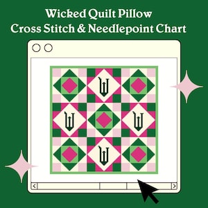 Wicked Needlepoint Chart & Cross Stitch Pattern | Wicked Quilt | Wicked ...