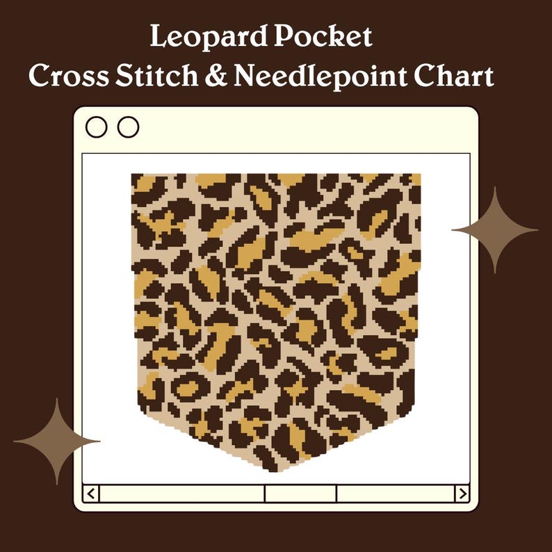 Leopard Pocket Needlepoint Chart | Cross Stitch Pattern (digital ...