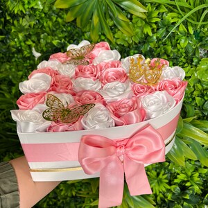 Forever Roses/rosas Eternas/flower Arrangement/bouquet/heart Shape ...