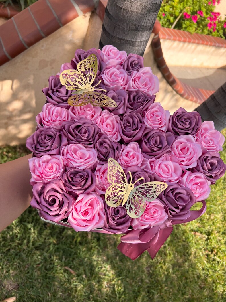 Forever Roses/rosas Eternas/flower Arrangement/bouquet/heart - Etsy