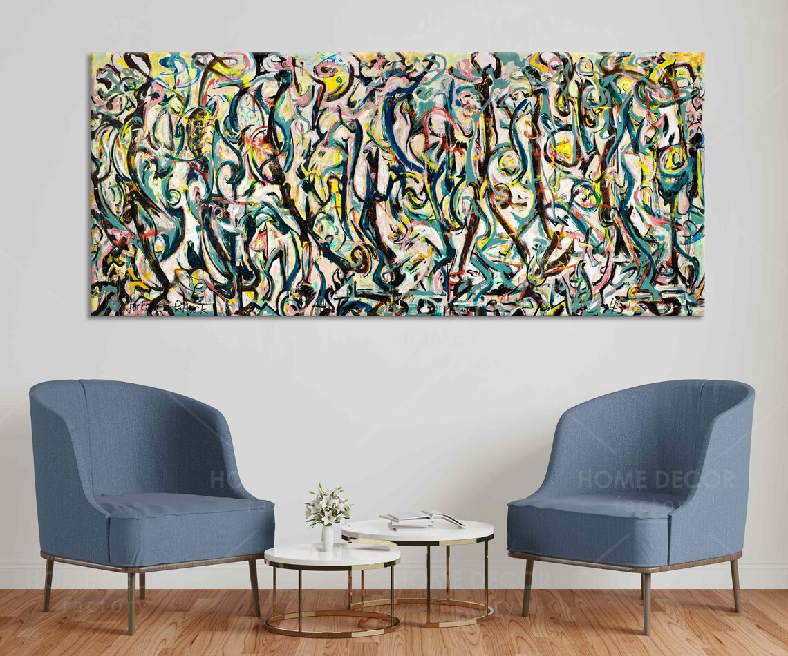 Jackson Pollock Canvas Mural 1943 Reproduction Canvas Poster | Etsy