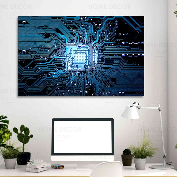 Computer Circuit Wall Art - Etsy