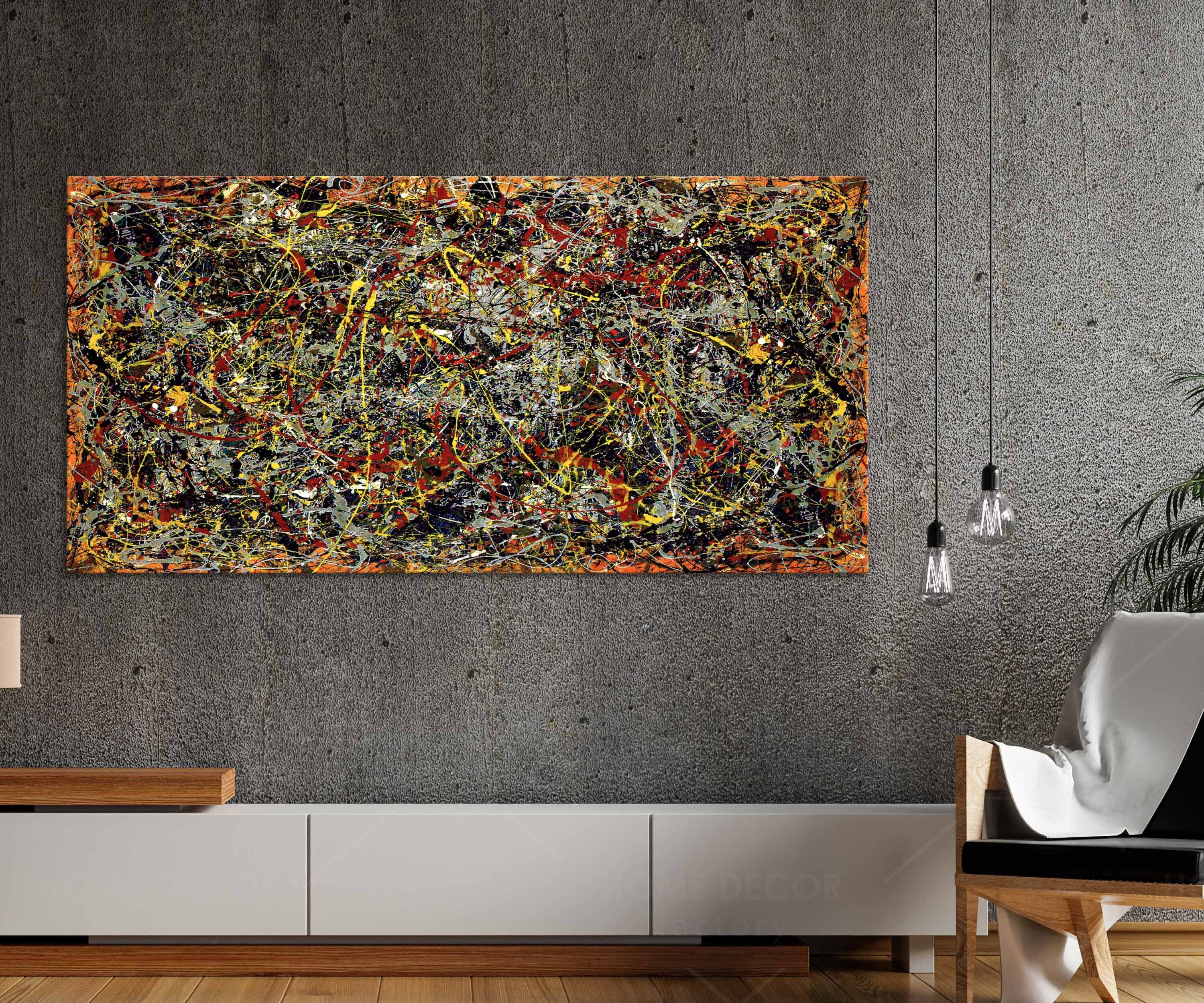 Number Five 5 Jackson Pollock canvas print drops painting | Etsy
