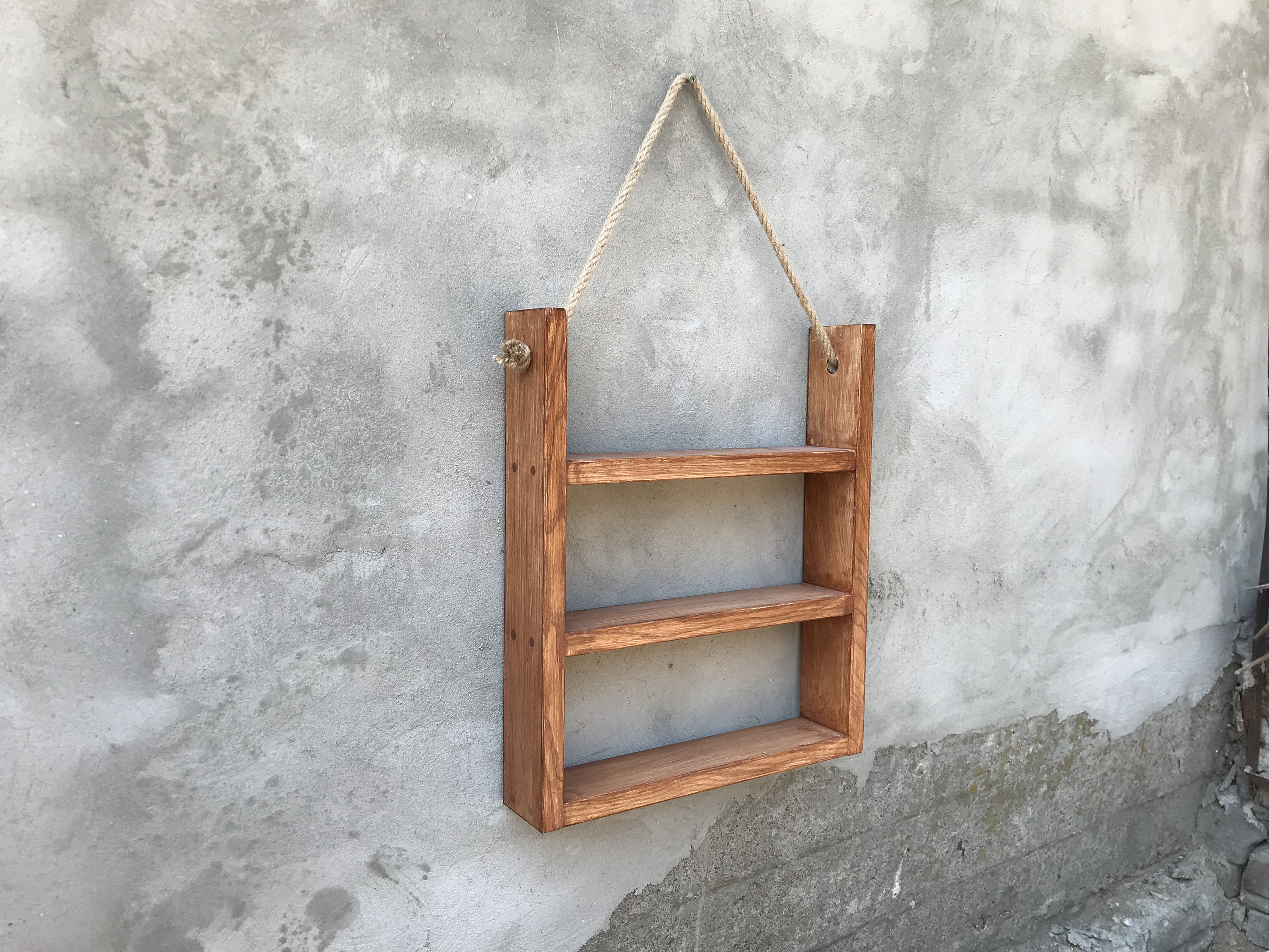 Brown Wooden Bathroom Shelf Wood Shelf Rustic Shelves Handmade | Etsy