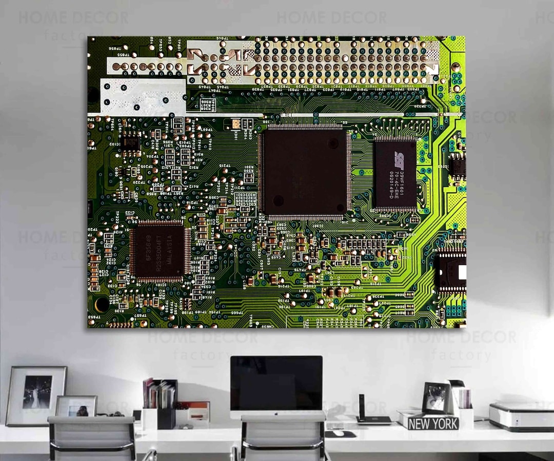 Green Electronic Wall Art Decor Computer Science Panel Set - Etsy