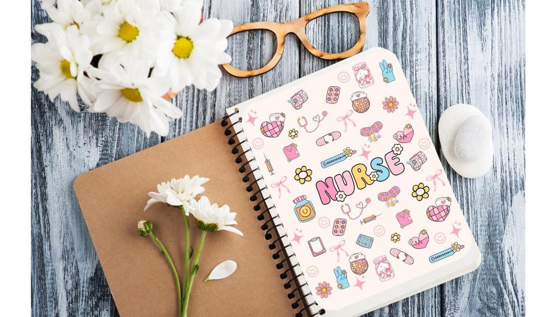 Nurse Template | I Love Nursing | RN Gifts | Journal | Stickers | PNG ...