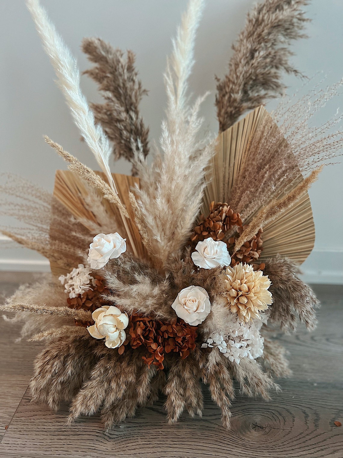 Dried Flowers Wedding Backdrop Copper Stand for Boho Rustic Bohemian ...