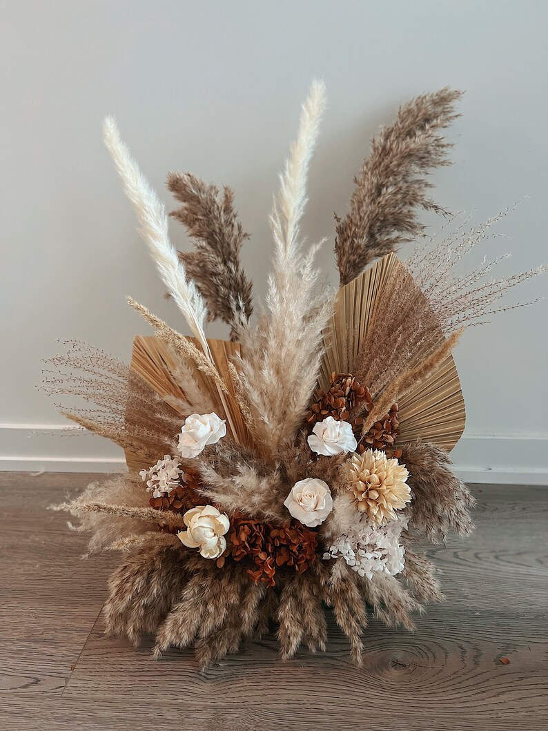 Dried Flowers Wedding Backdrop Copper Stand for Boho Rustic Bohemian ...