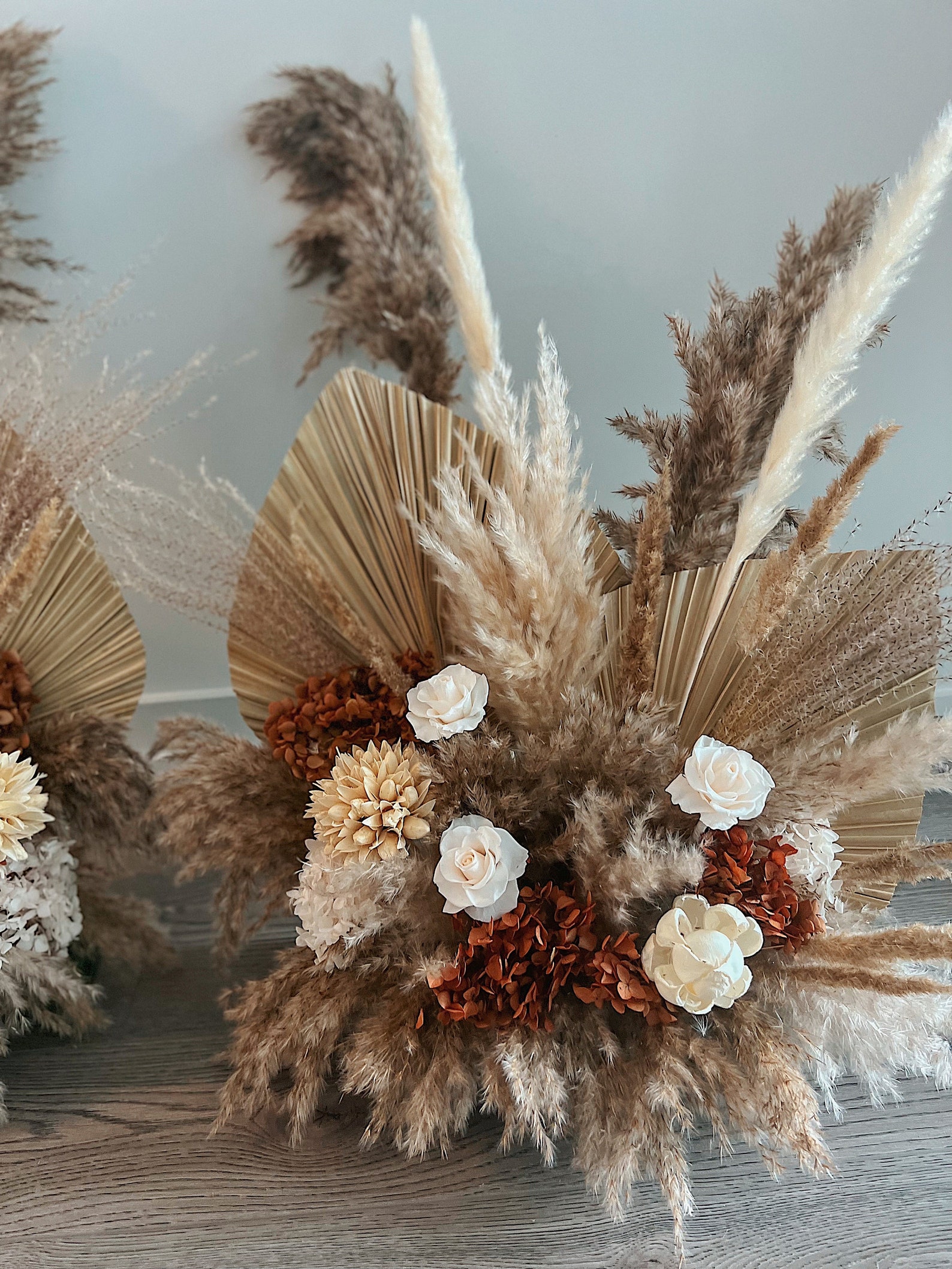 Dried Flowers Wedding Backdrop Copper Stand for Boho Rustic Bohemian ...
