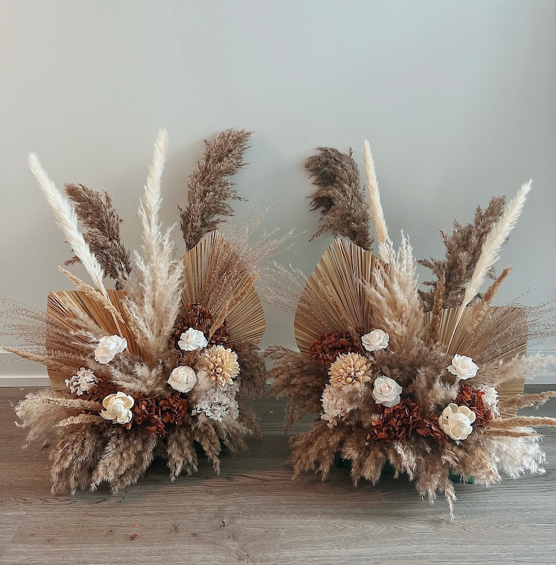 Dried Flowers Wedding Backdrop Copper Stand for Boho Rustic Bohemian ...