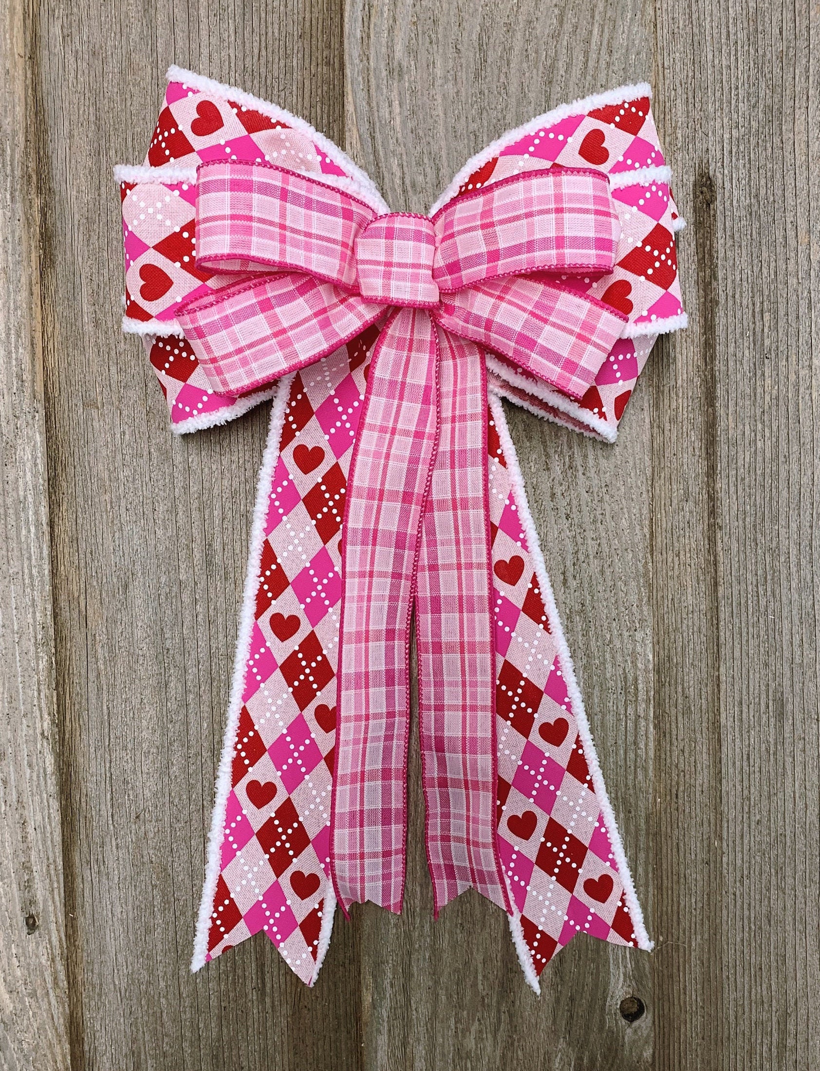 Premade Bow For Wreath Valentines Day Bow Valentines Bow Etsy Australia