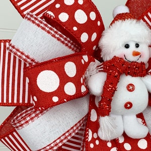 Snowman Bow, Christmas Wreath Bow, Lantern Swag Bow, Door Hanger Bow ...