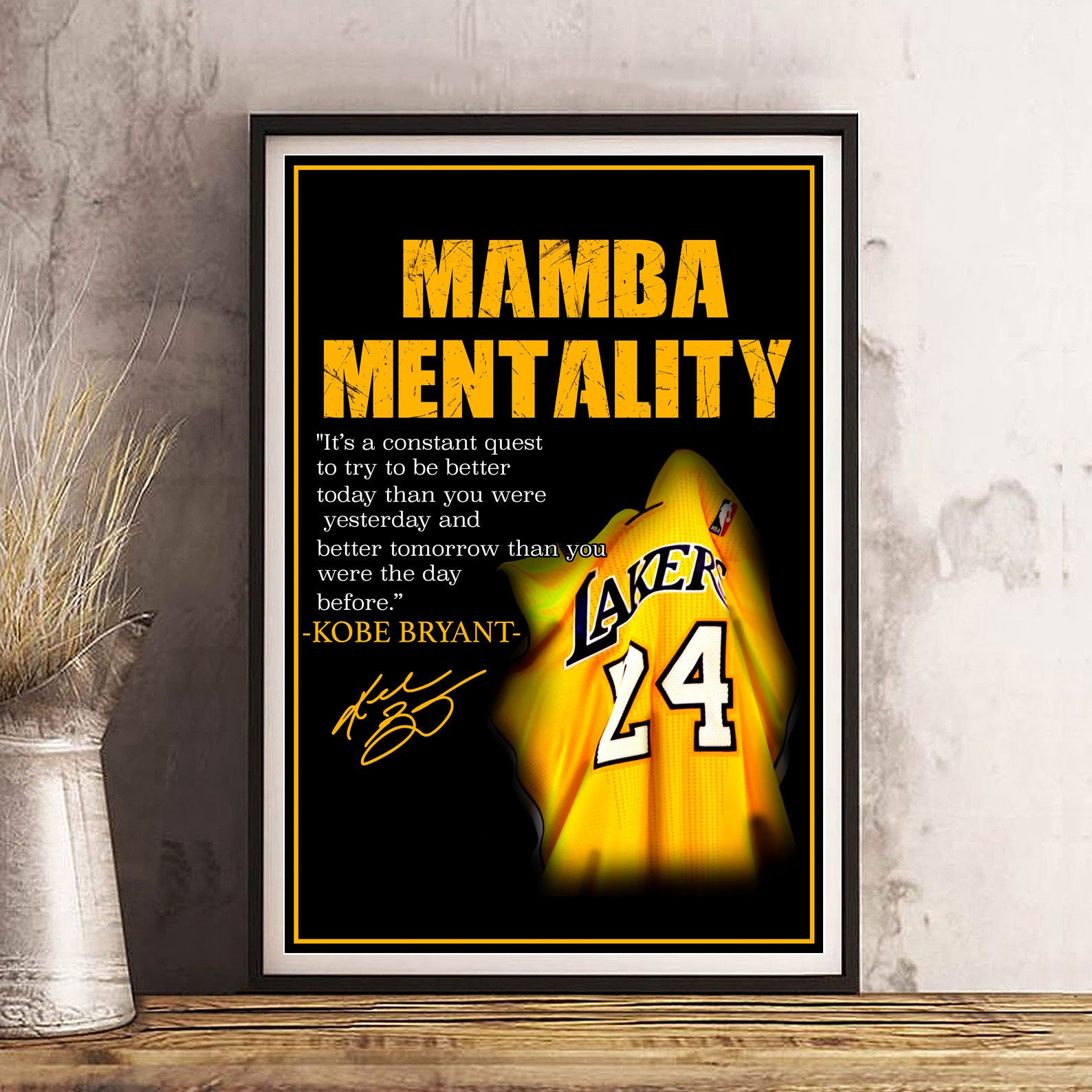 KOBE BRYANT PosterKobe Mamba Mentality Wall DecorMamba | Etsy