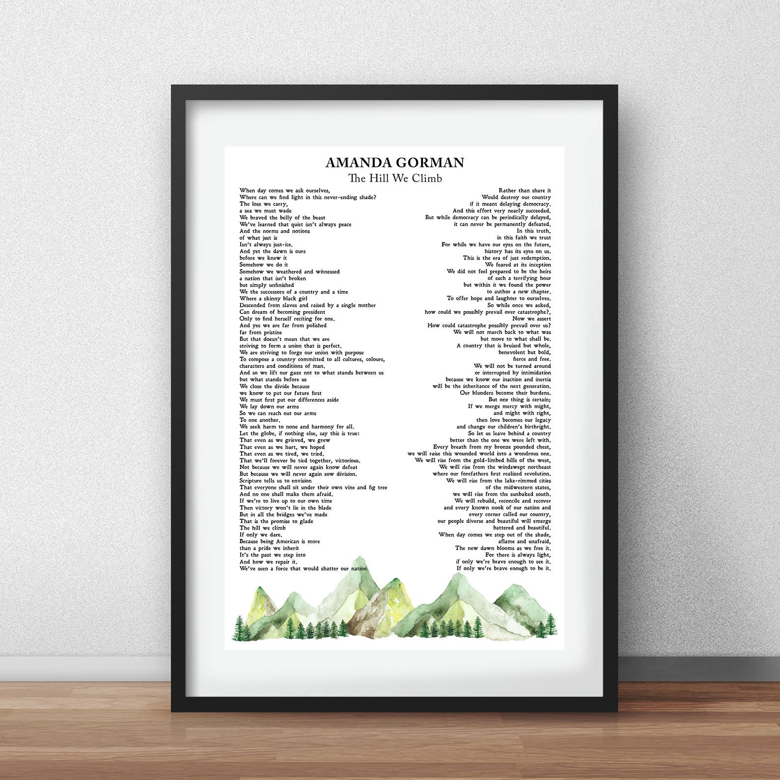 Amanda Gorman Full Poem American Poet Inauguration Poem | Etsy