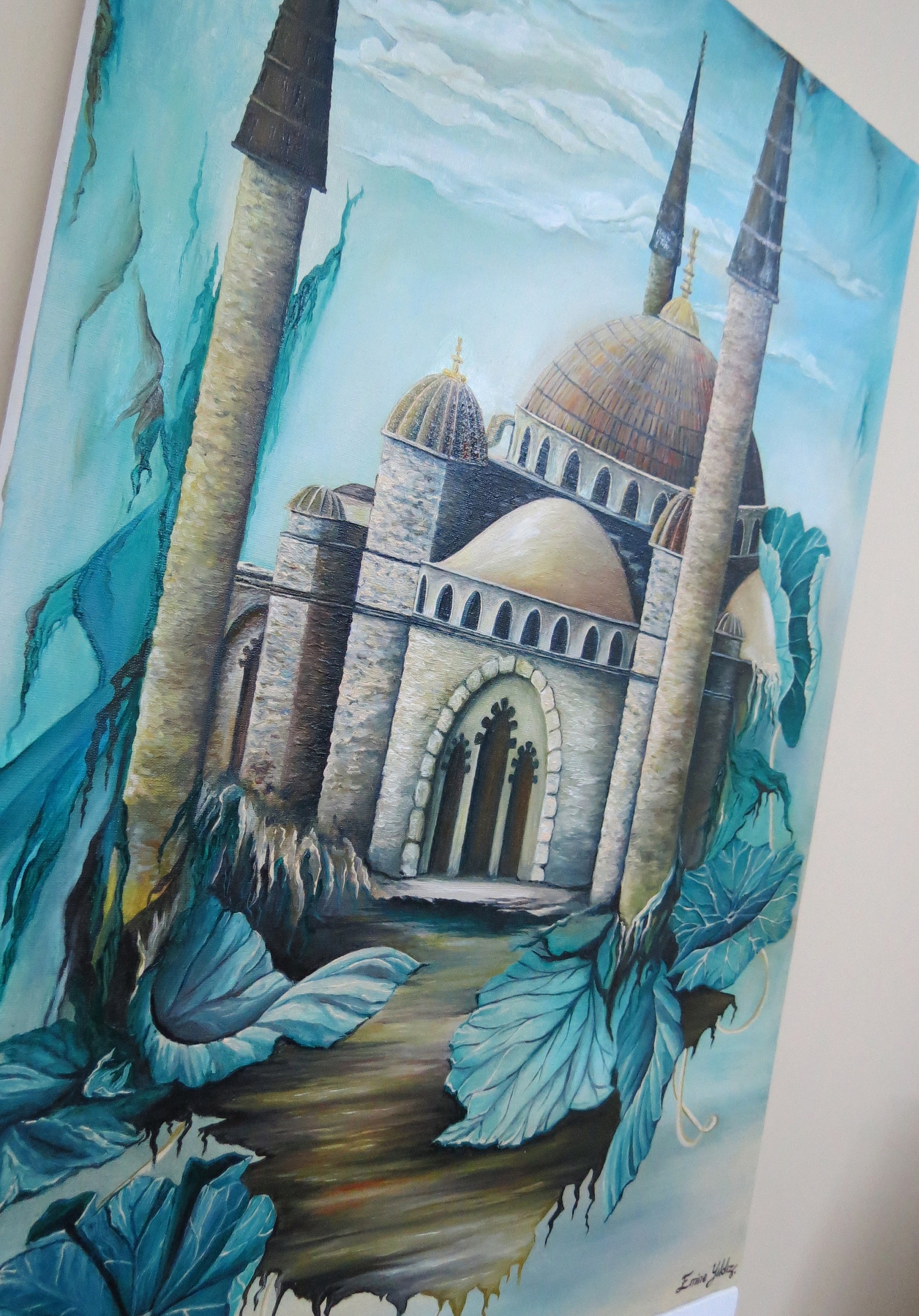 Oil Painting Islamic Blue Mosque Painting Sultanahmet Mosque - Etsy