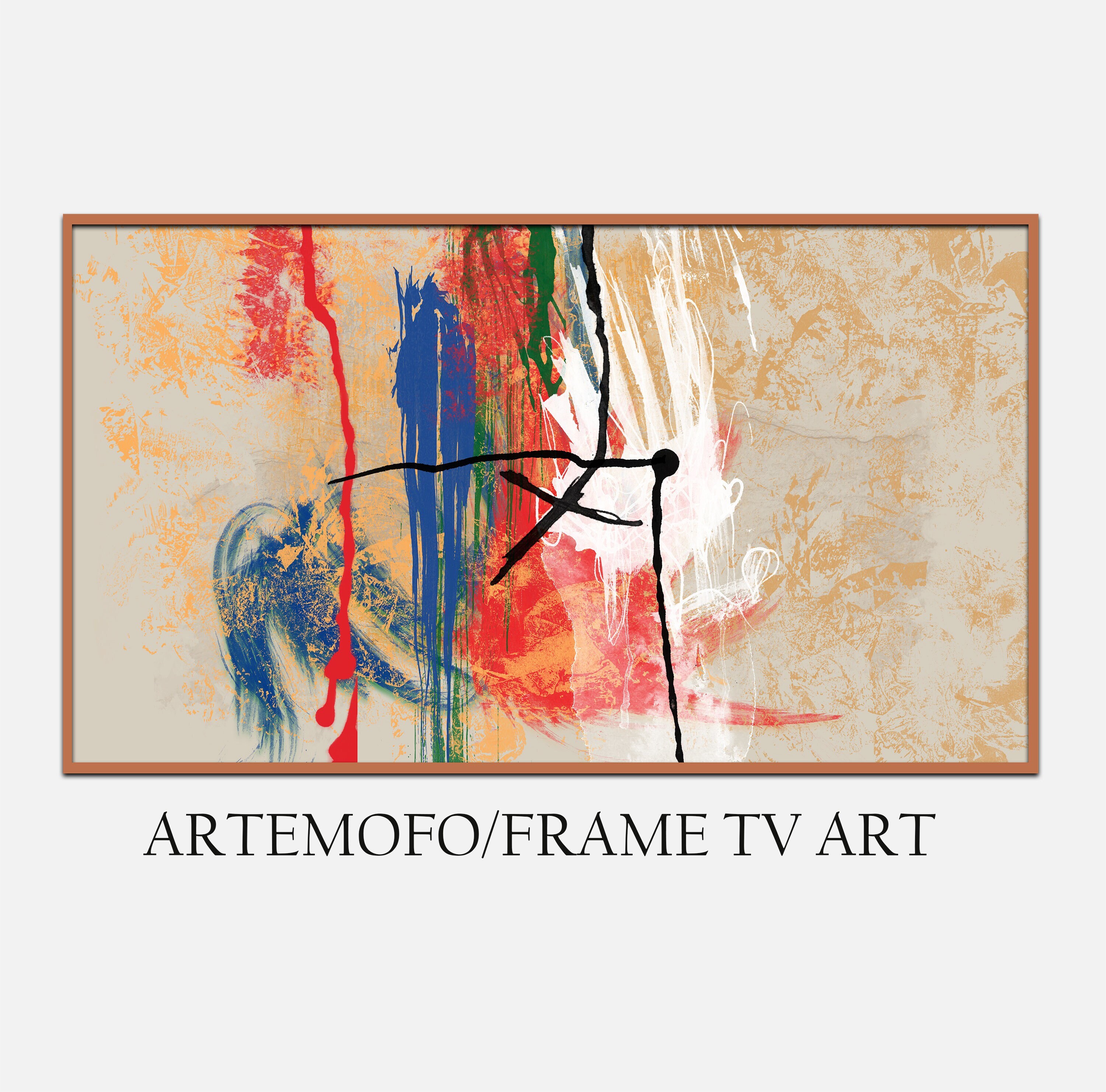Samsung Frame TV Art Abstract Colorful, Tv Art Modern Painting, DIGITAL ...