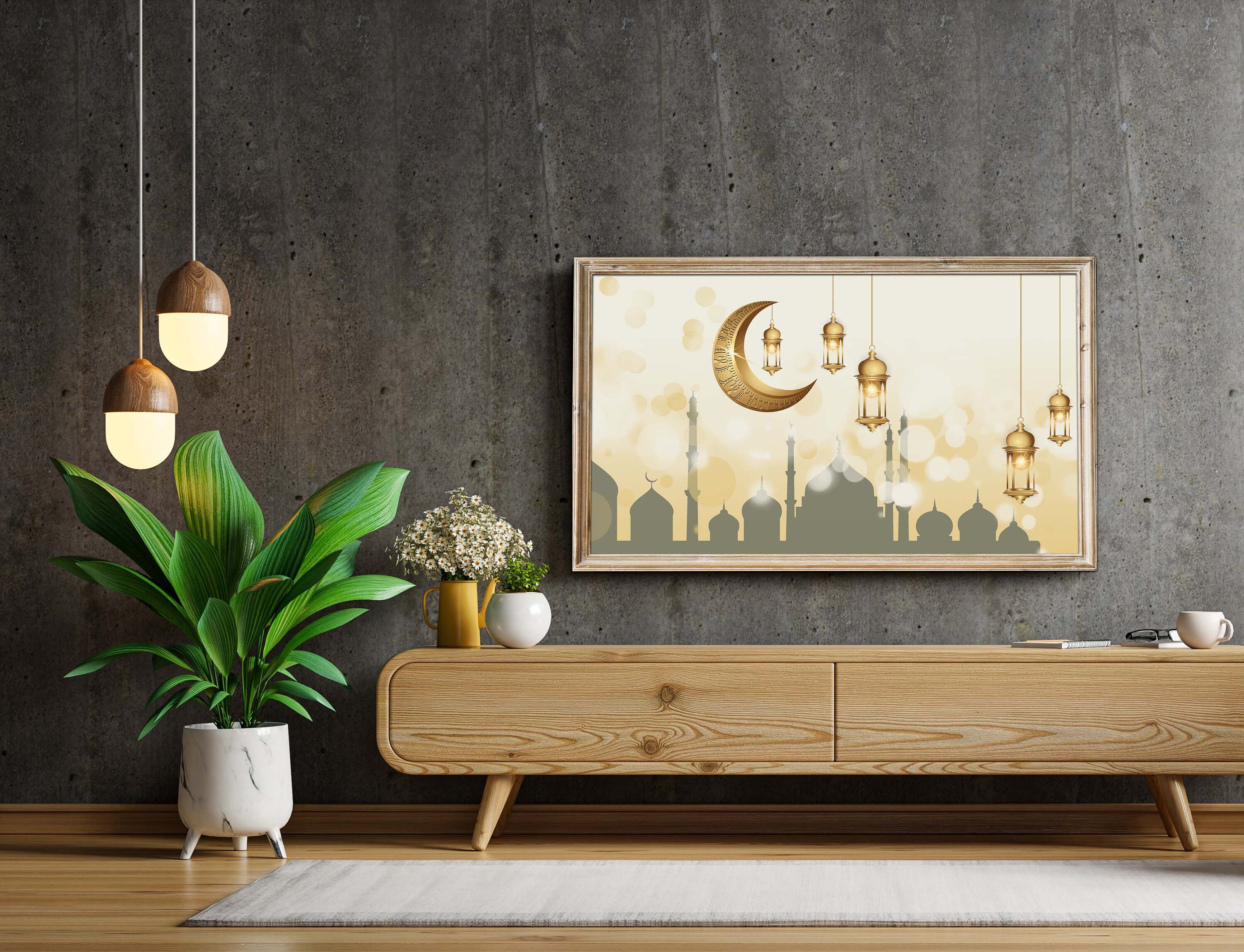 Samsung Frame TV Art Islamic Mosque Landscape Sunset, Islam Home Decor ...