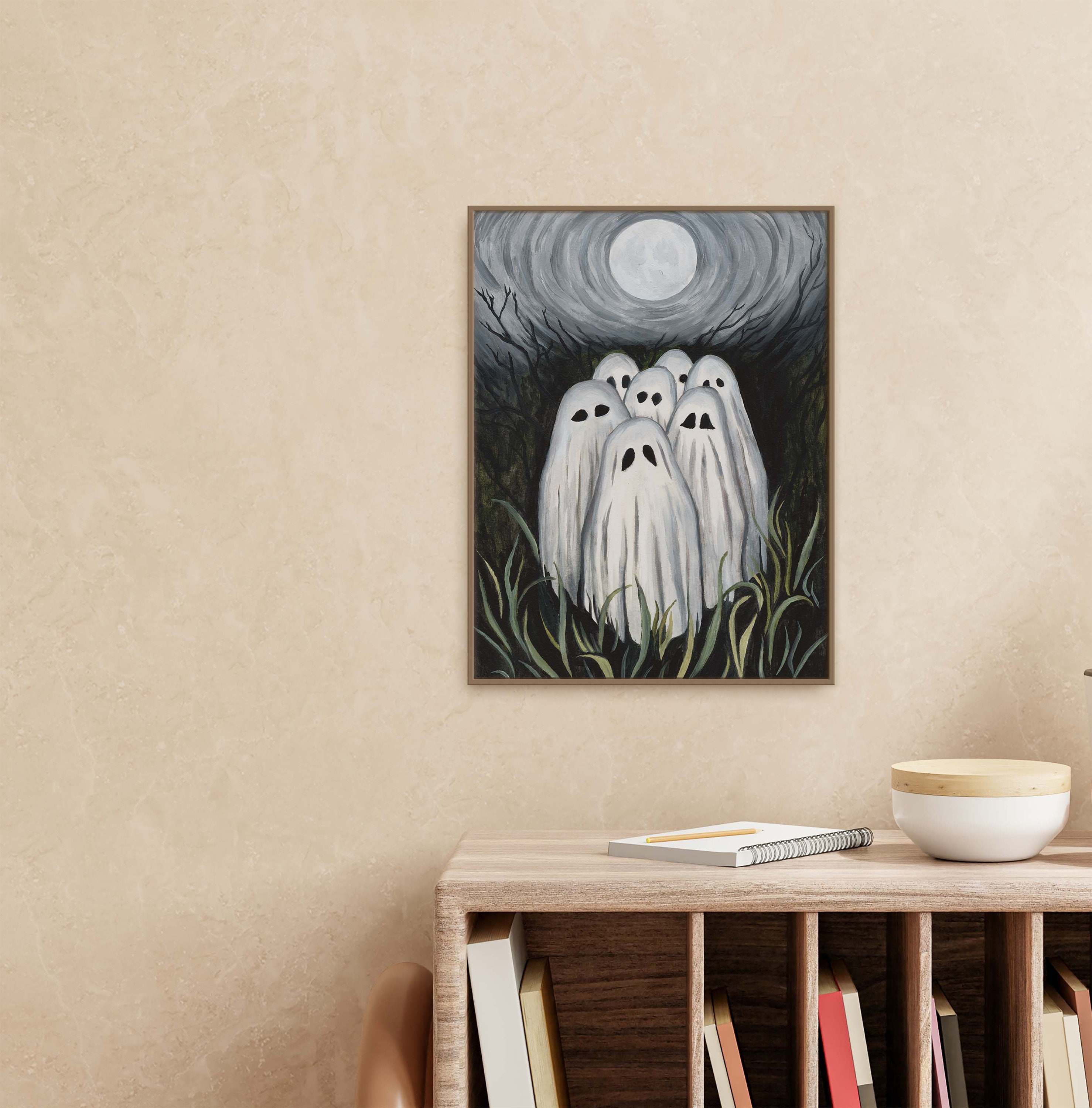 Ghost Oil Painting Art Print / Halloween Wall Decor / - Etsy