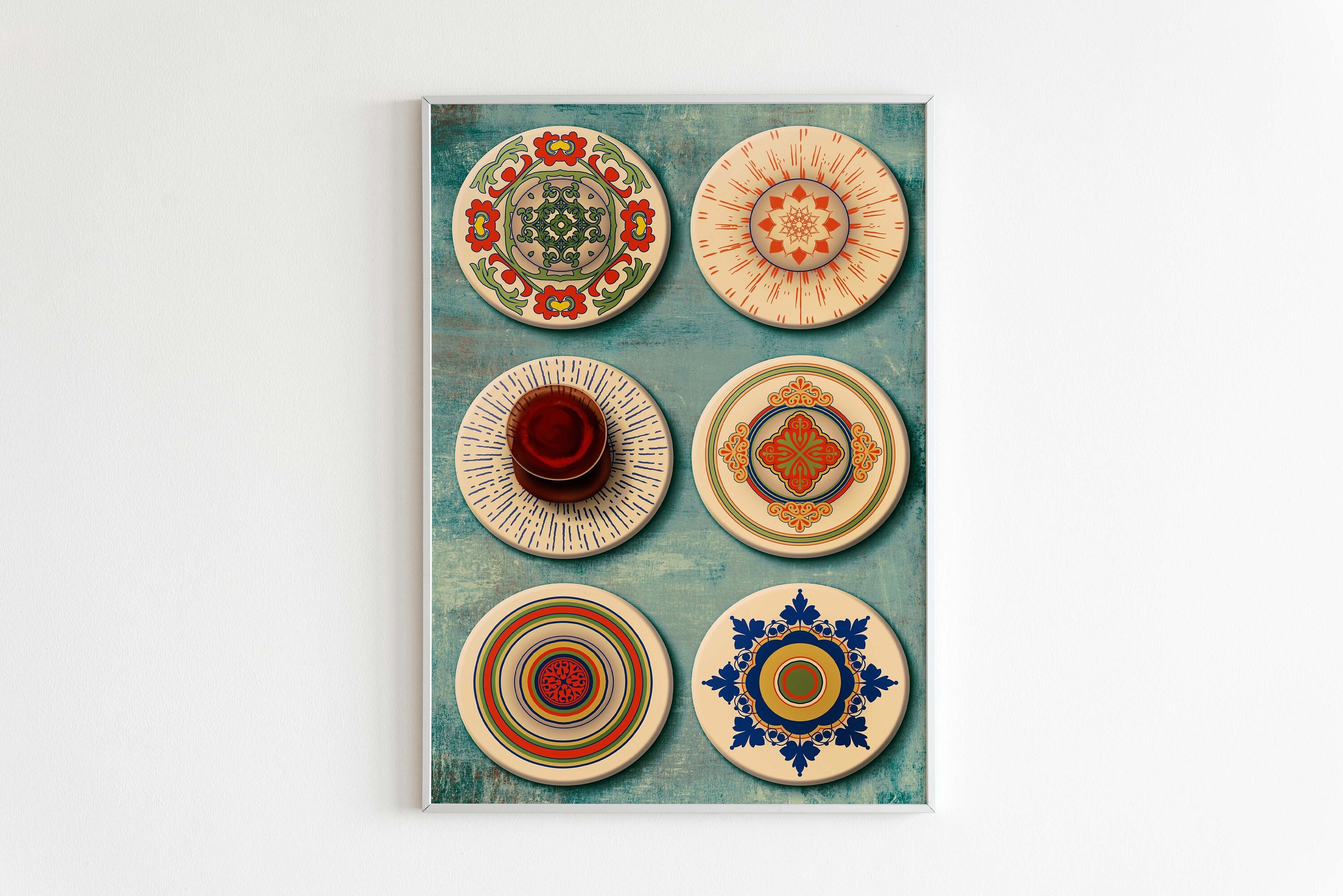 Mid Century Ethnic Art Printable, Turkish Tea Concept, Traditional Art ...