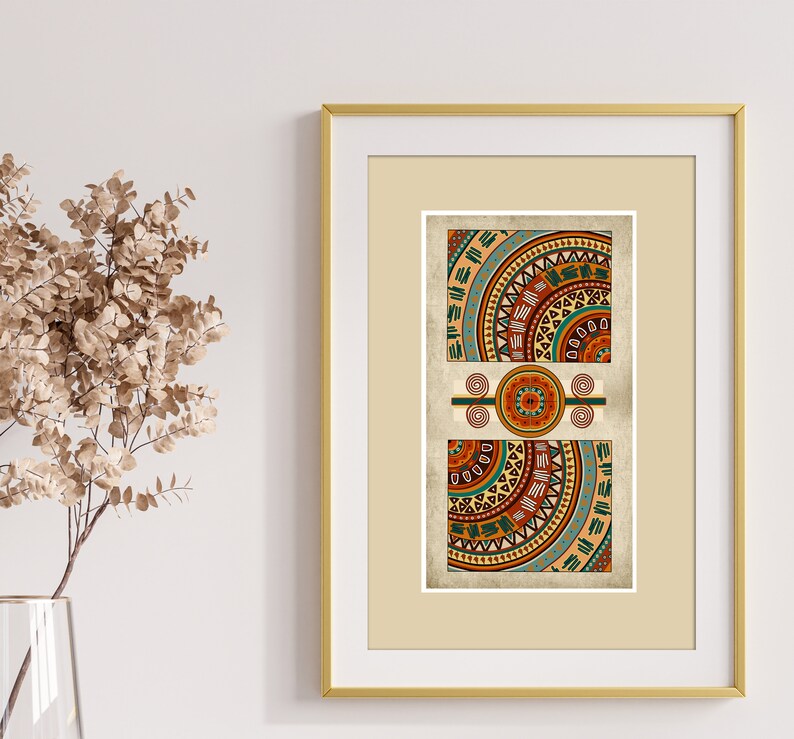 Mid Century African Ethnic Art Printable African Geometric - Etsy