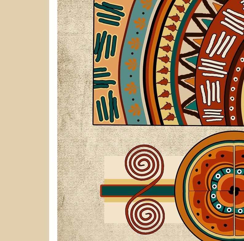 Mid Century African Ethnic Art Printable African Geometric - Etsy