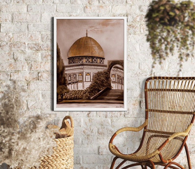 Islamic Wall Art / Masjid Al-aqsa Print / Neutral Artwork - Etsy