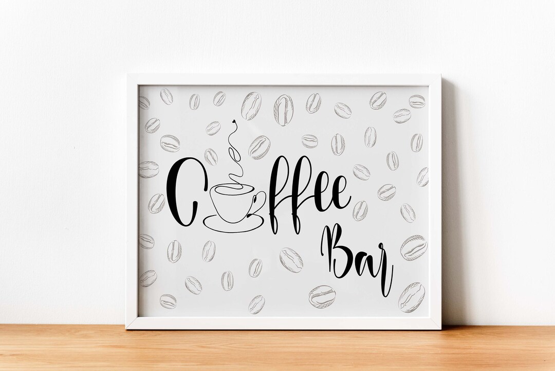 Arte imprimible del letrero de la cafetería / arte de la pared del café ...