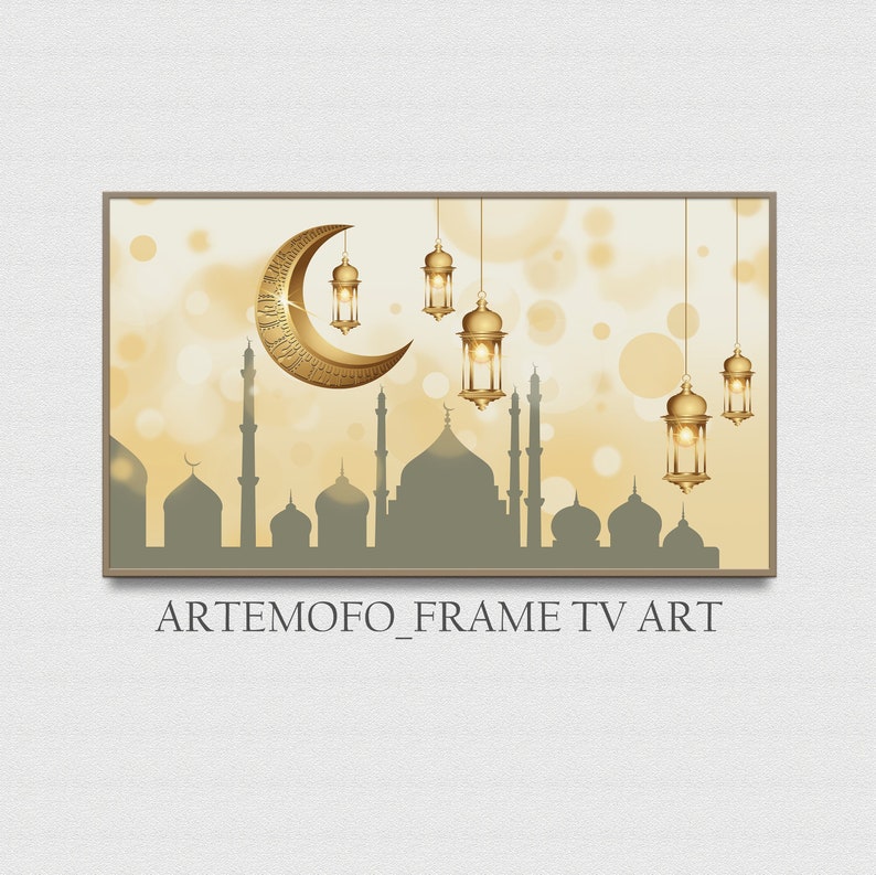 Samsung Frame TV Art Islamic Mosque Landscape Sunset, Islam Home Decor ...