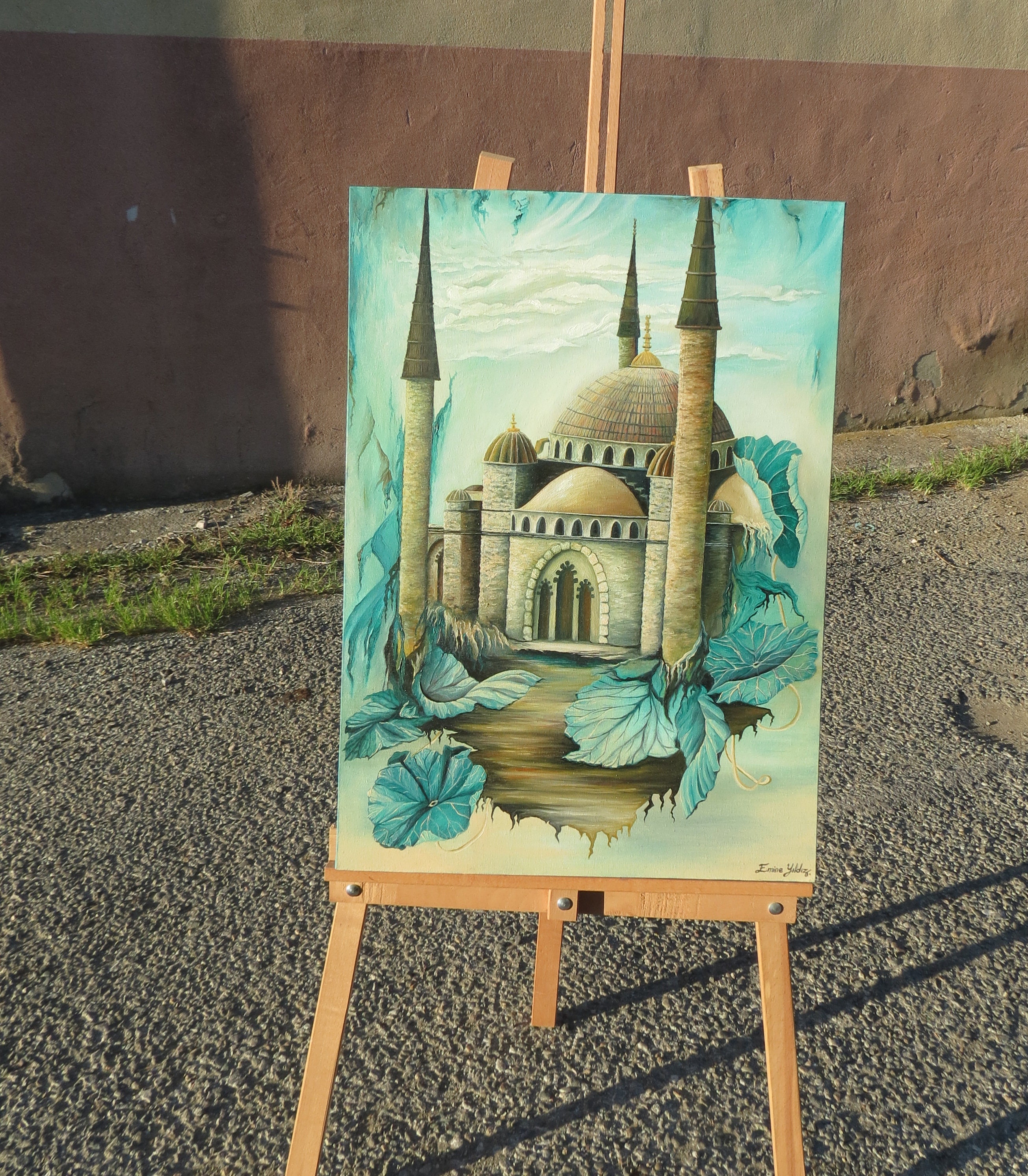 Oil Painting Islamic Blue Mosque Painting, Sultanahmet Mosque Original ...