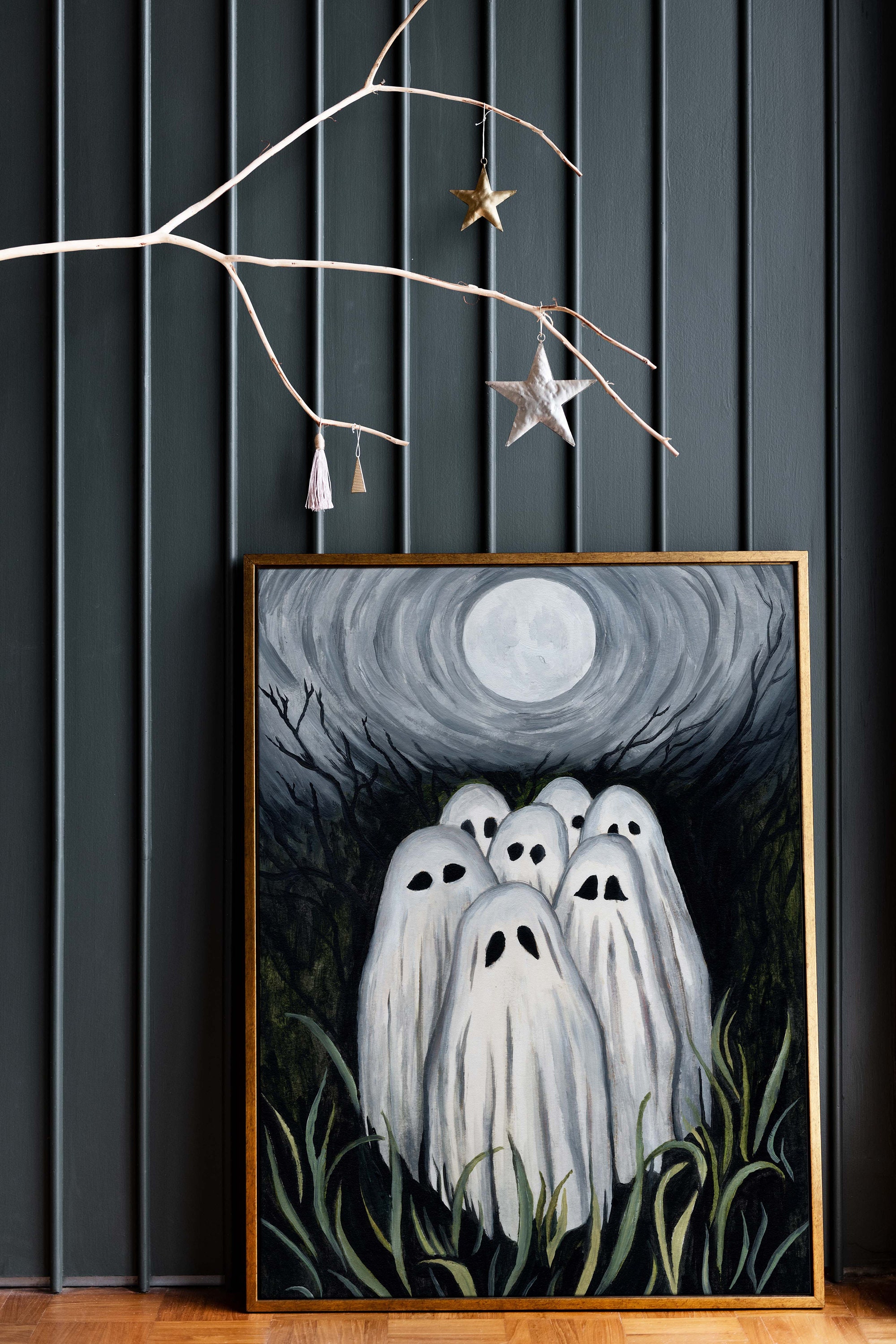 Ghost Oil Painting Art Print / Halloween Wall Decor / - Etsy