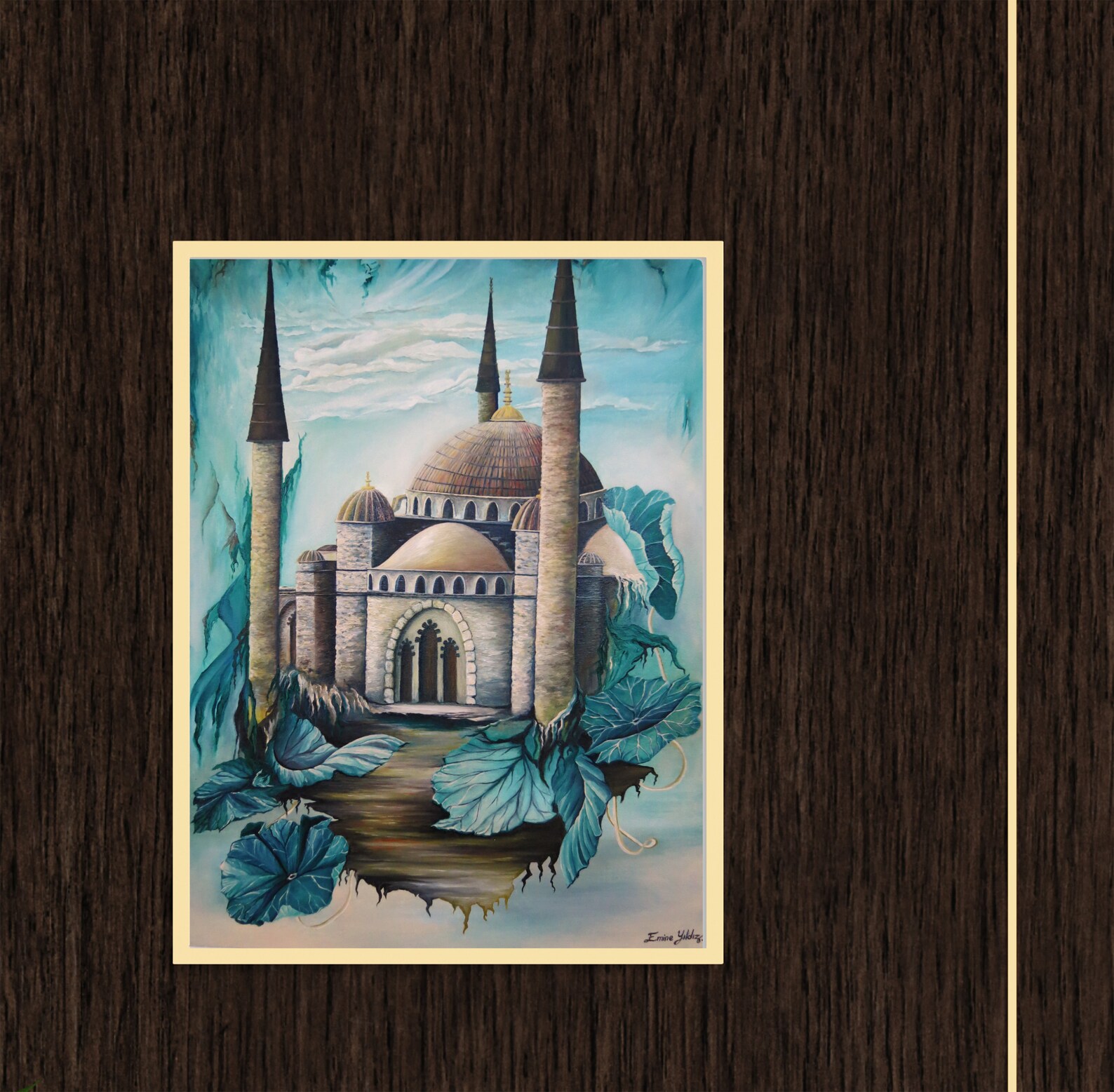 Oil Painting Islamic Blue Mosque Painting, Sultanahmet Mosque Original ...