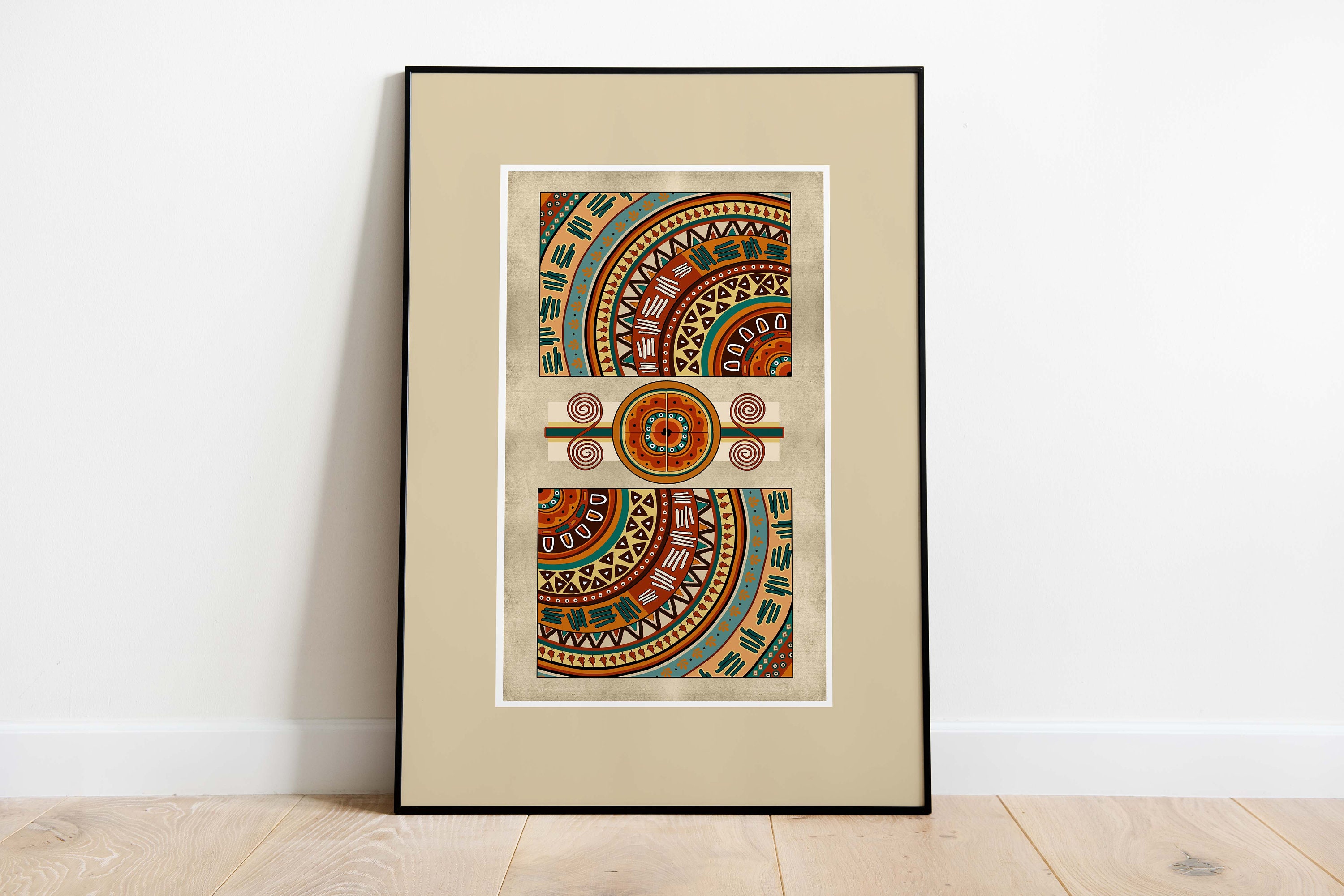 Mid Century African Ethnic Art Printable, African Geometric Textured ...