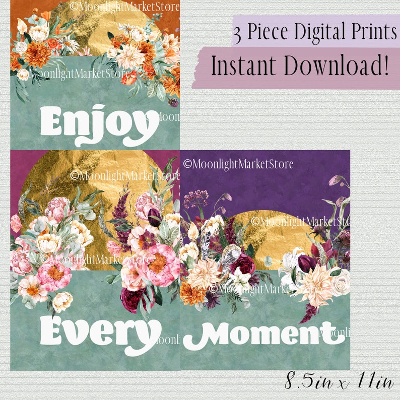 Boho Digital Poster Print, Bohemian, Instant Download Wall Decor ...