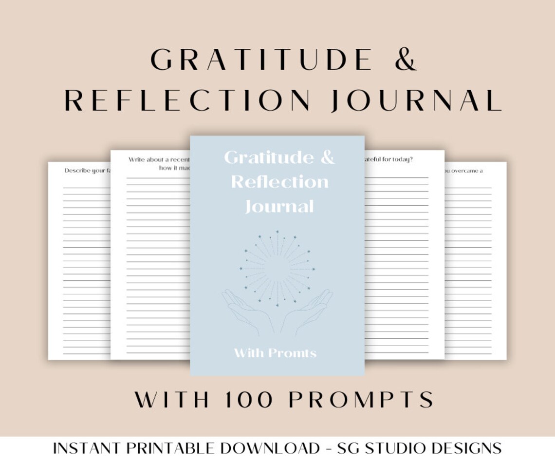Printable Gratitude and Reflection Journal: Cultivate Positivity ...