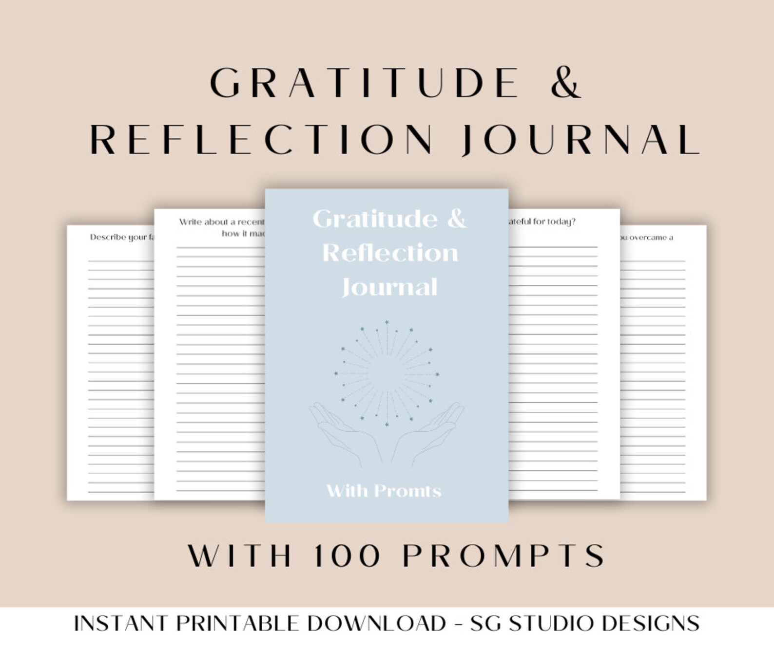 Printable Gratitude and Reflection Journal: Cultivate Positivity ...